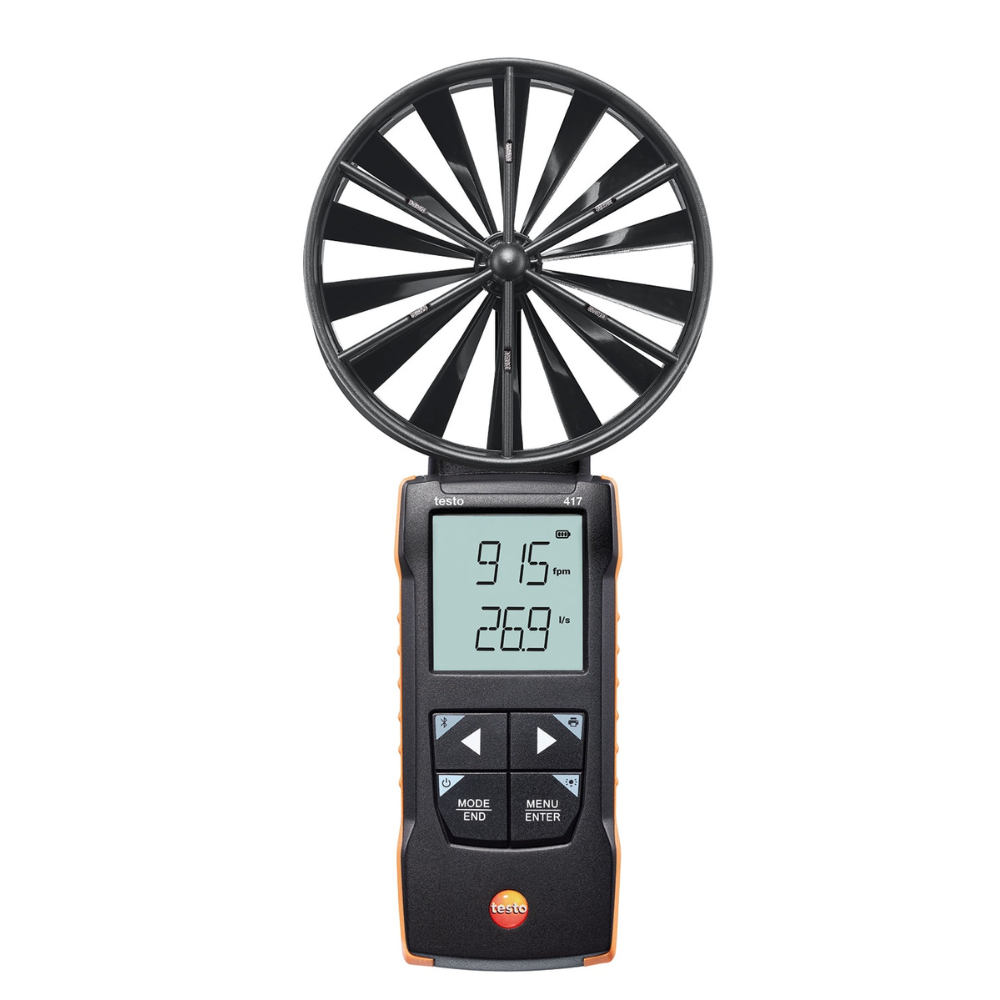 Testo 417 - Digital 100 mm vane anemometer with App connection – iXus ...